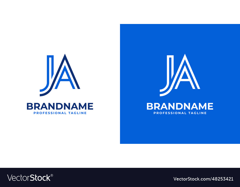 Letter ja line monogram logo suitable for Vector Image