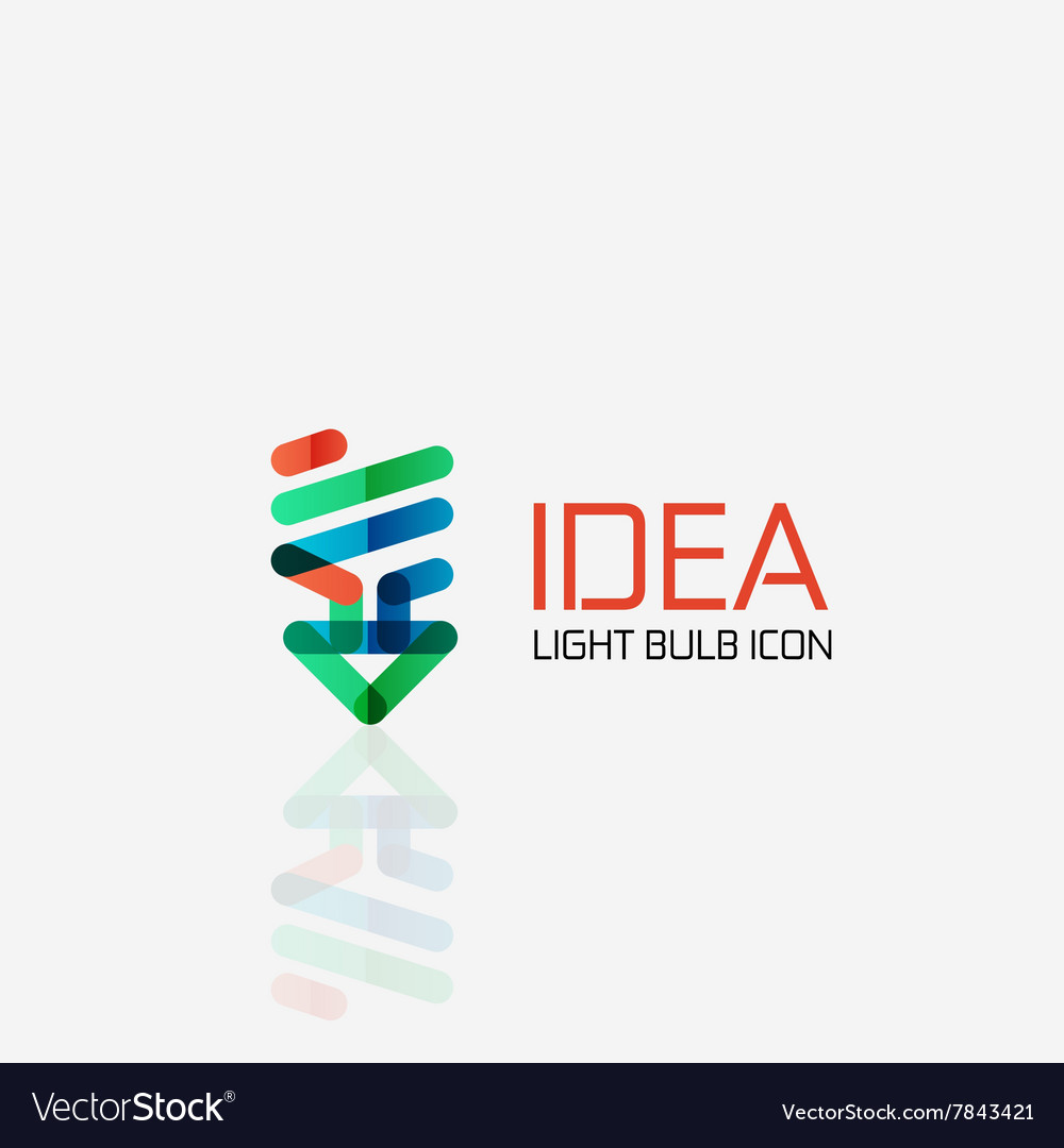 Logo light bulb abstract linear geometric Vector Image