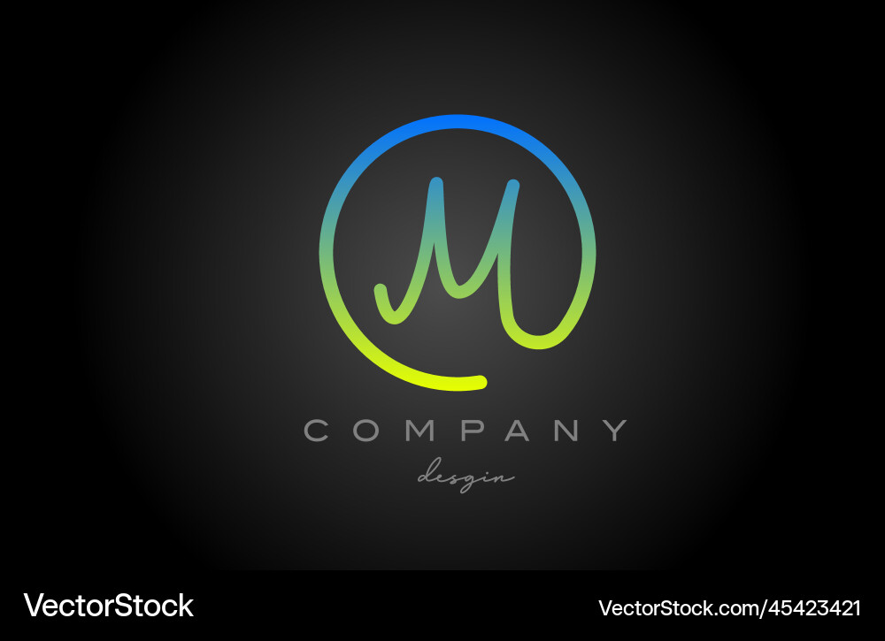 M green alphabet letter logo icon design Vector Image