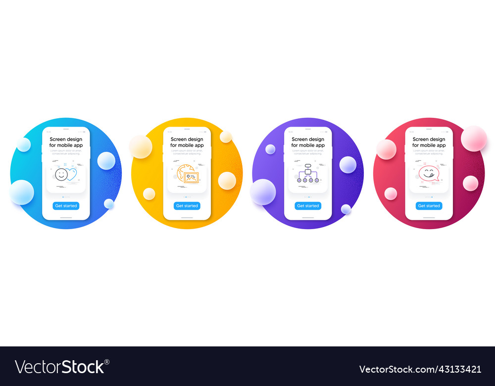 Minimal set of smile web photo and restructuring Vector Image