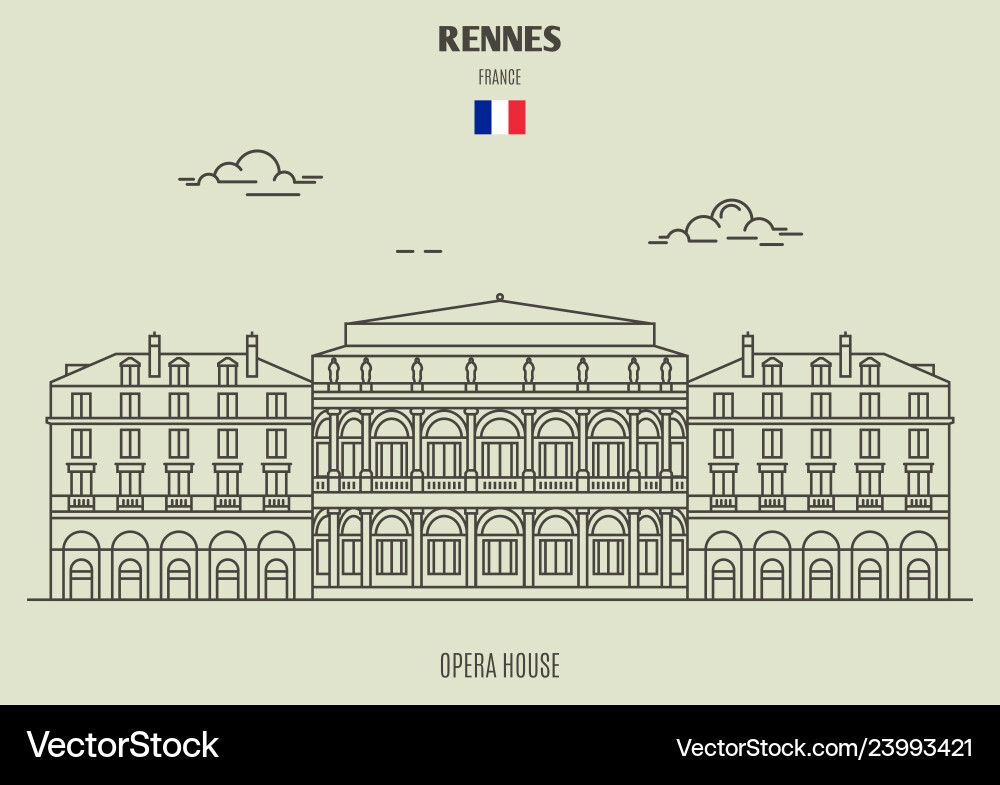 Opera house in rennes Royalty Free Vector Image