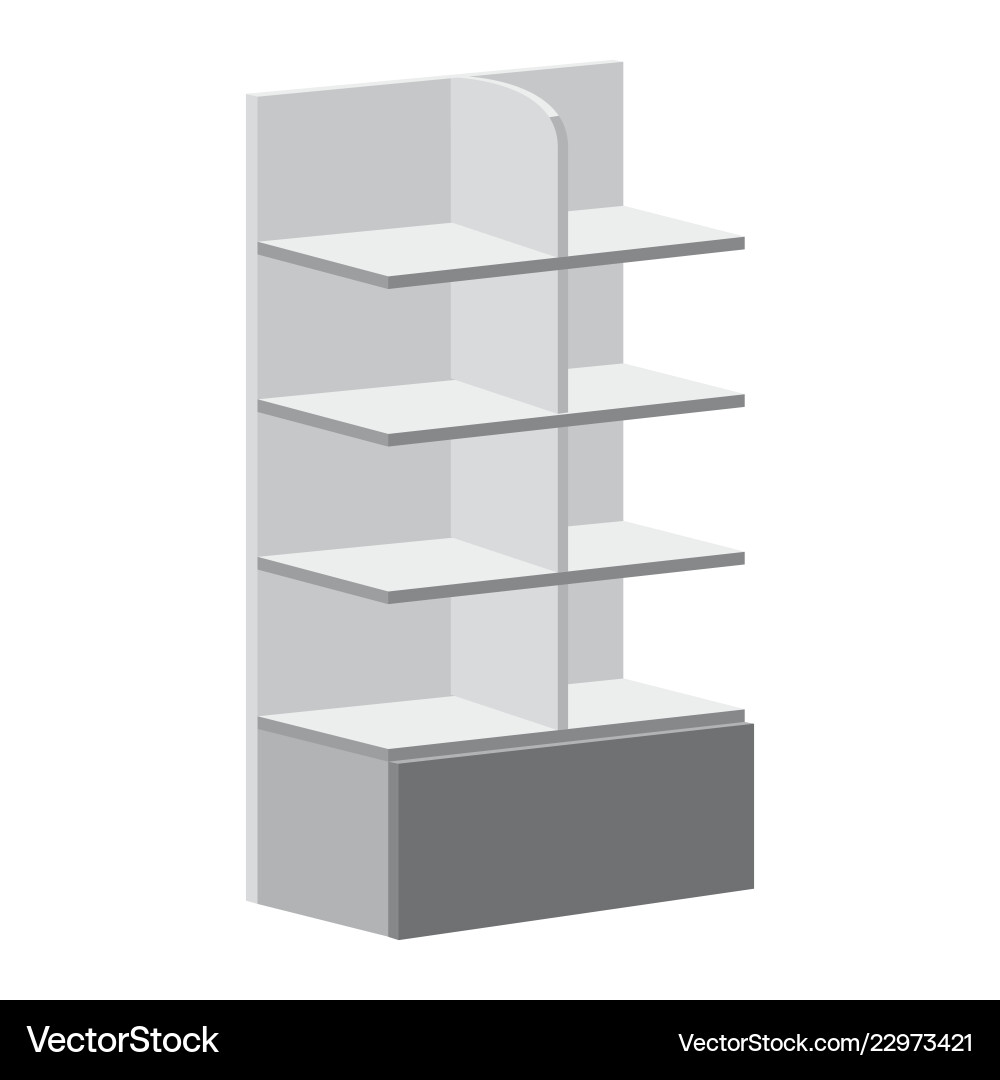 Rack shelves for supermarket floor showcases Vector Image