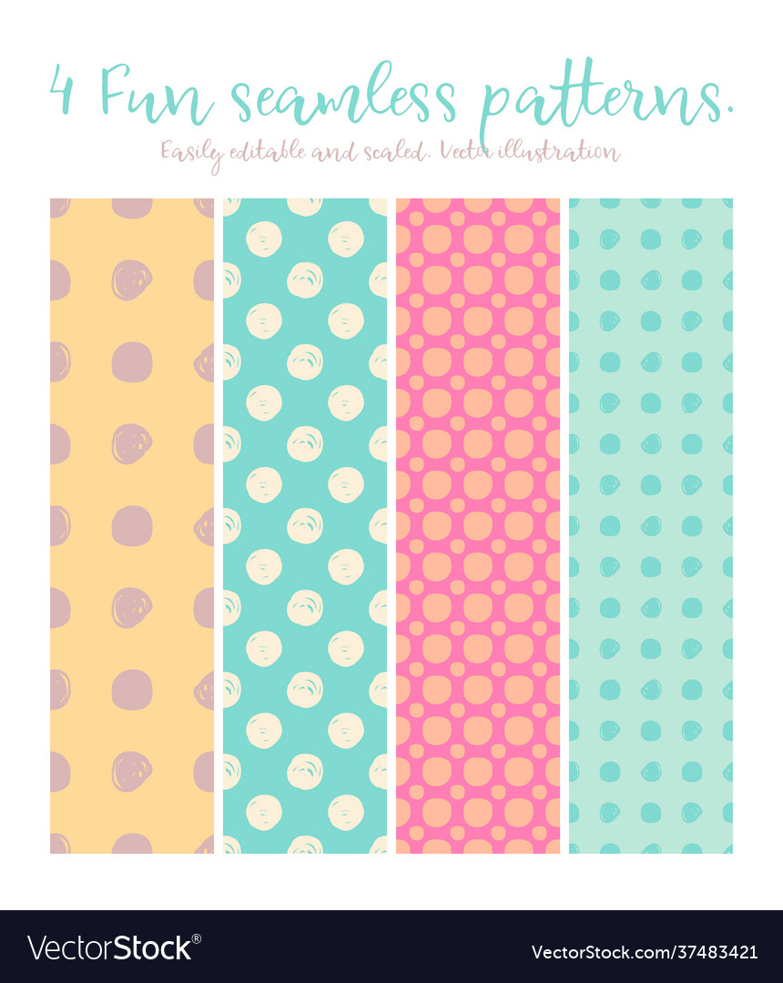 Set cute seamless patterns Royalty Free Vector Image