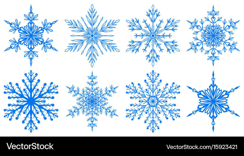 Set of christmas snowflakes Royalty Free Vector Image