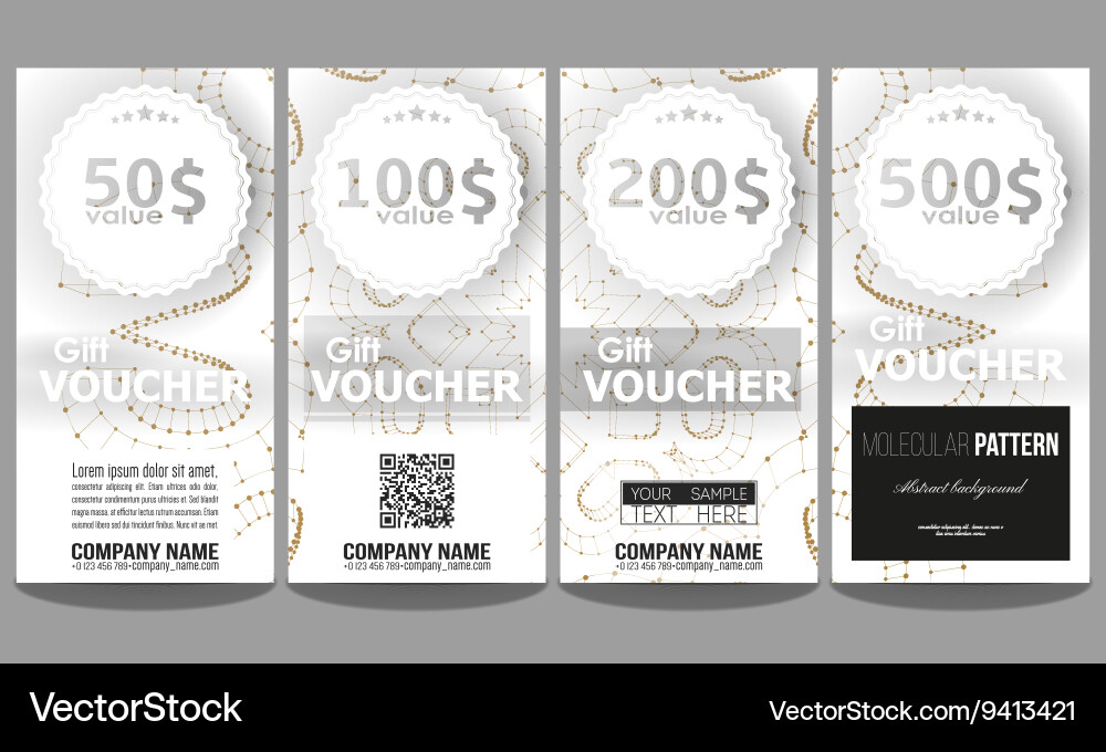 Set of modern gift voucher templates abstract Vector Image