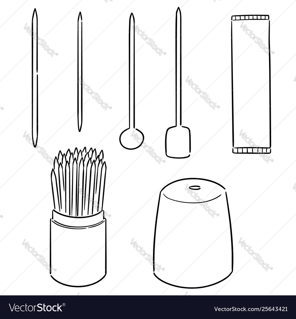Set toothpick Royalty Free Vector Image - VectorStock