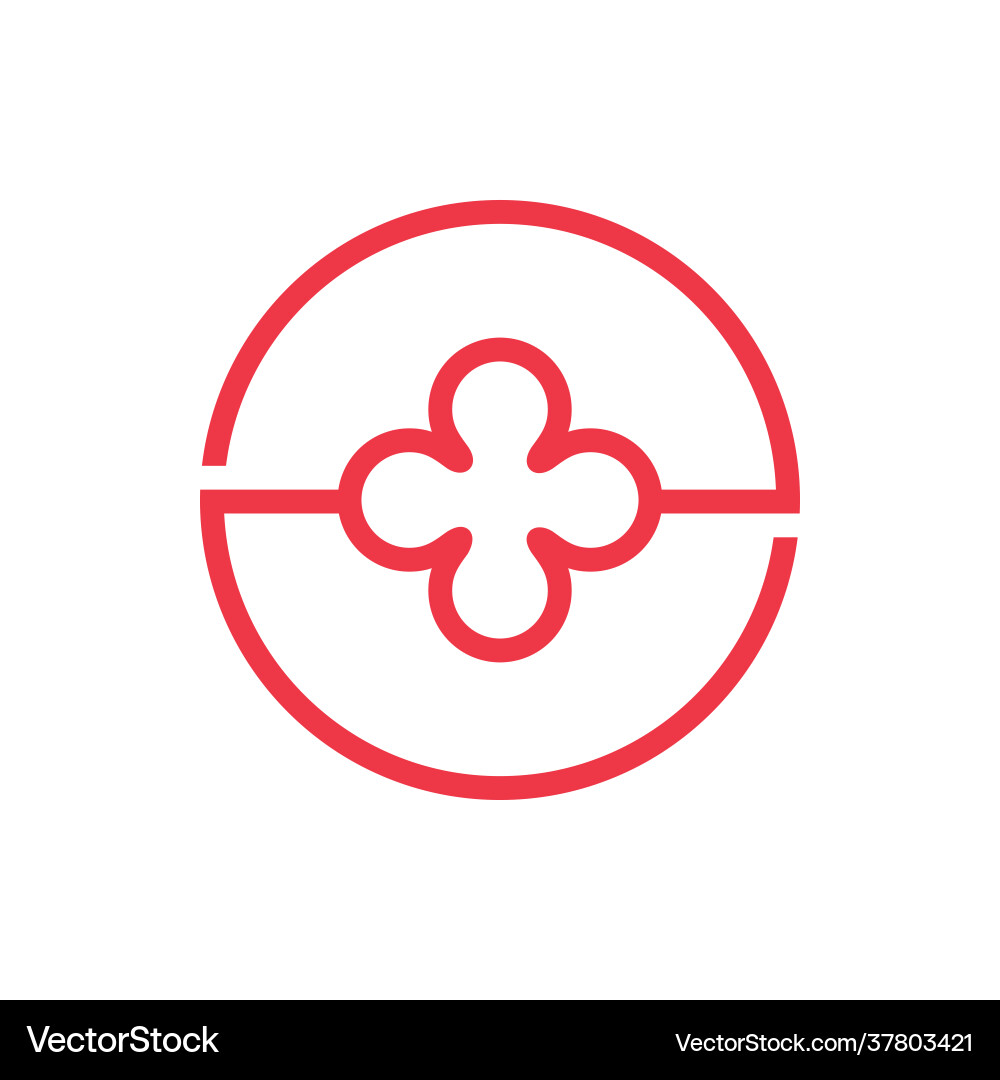 Simple flower logo template abstract Royalty Free Vector