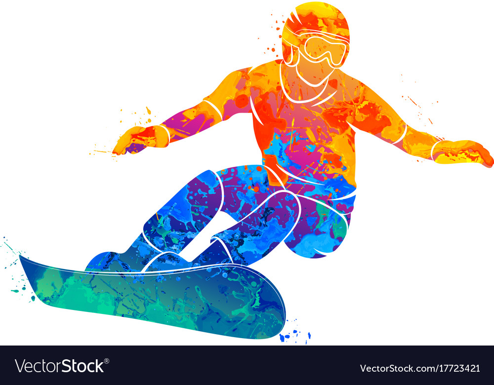 Snowboarder jumping sport Royalty Free Vector Image