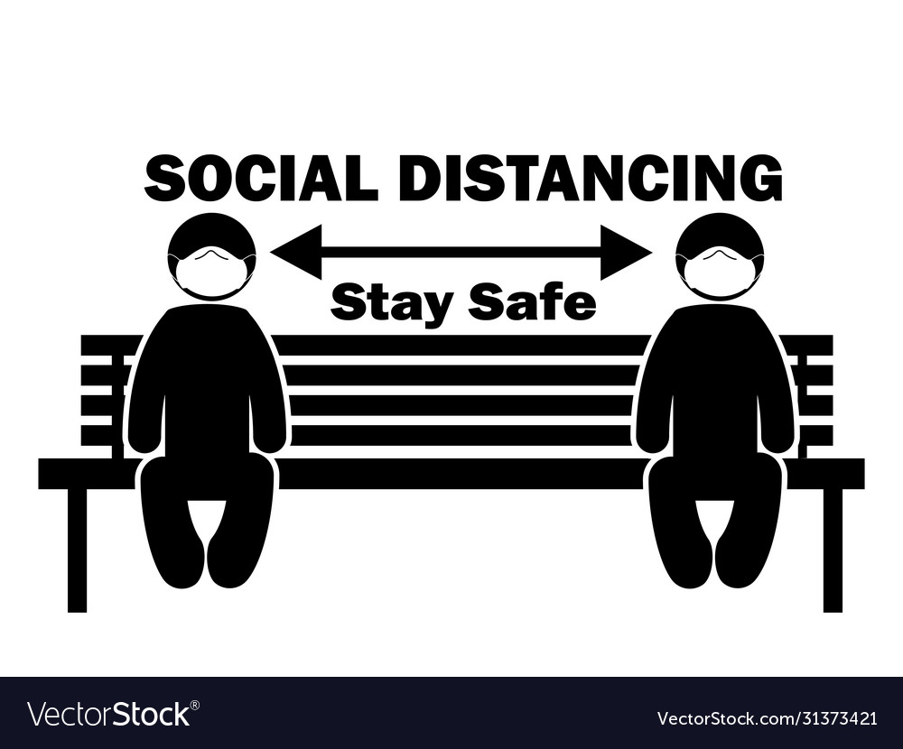 Social distancing stay safe stick figure Vector Image