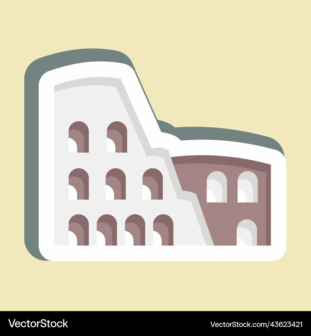 Sticker colosseum suitable for education symbol Vector Image