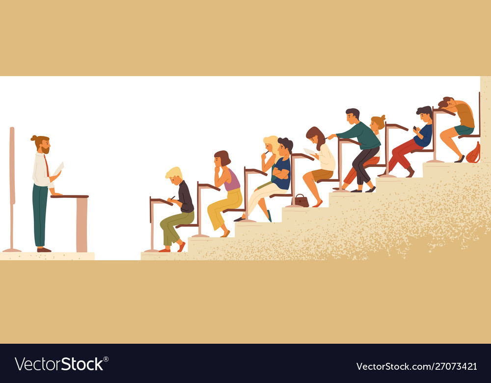 University lecture lesson flat Royalty Free Vector Image