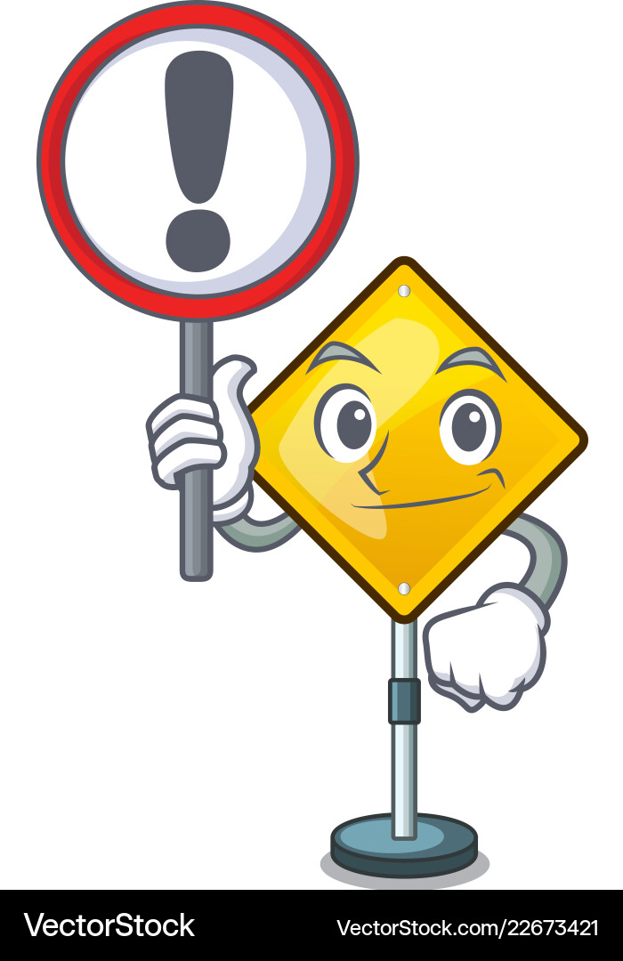 With sign harm warning sign shaped on cartoon Vector Image