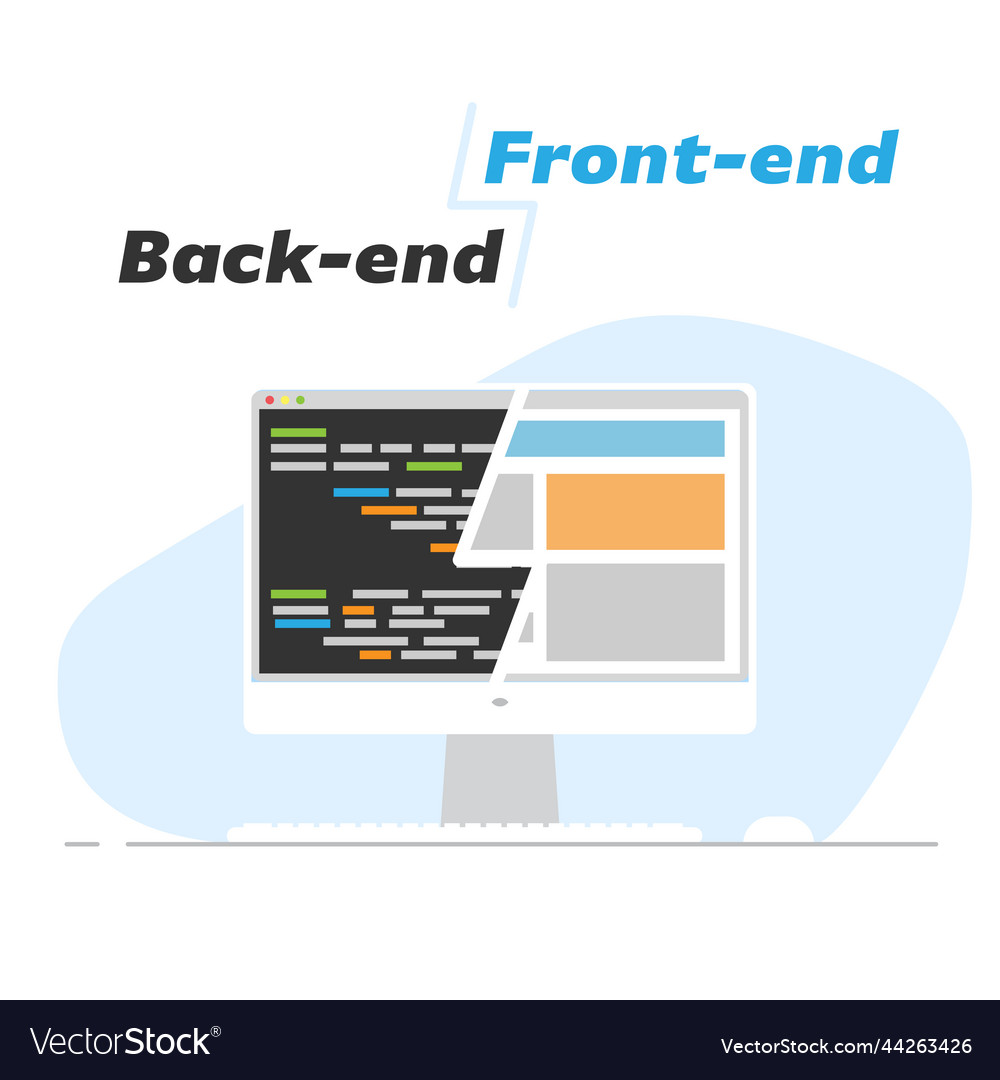 Back-end and front-end development Royalty Free Vector Image