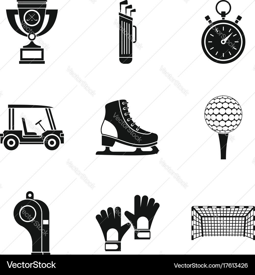 Best goal icons set simple style Royalty Free Vector Image