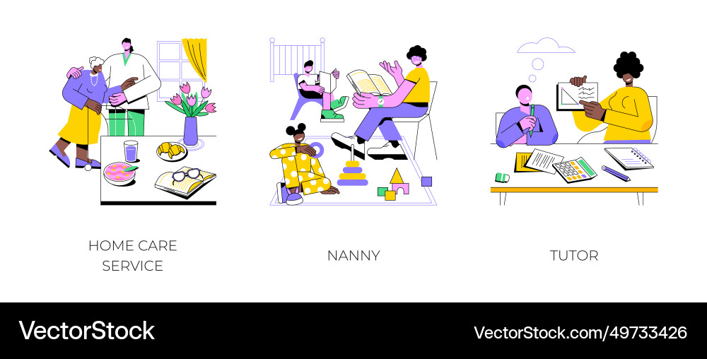 Caregiver services isolated cartoon Royalty Free Vector