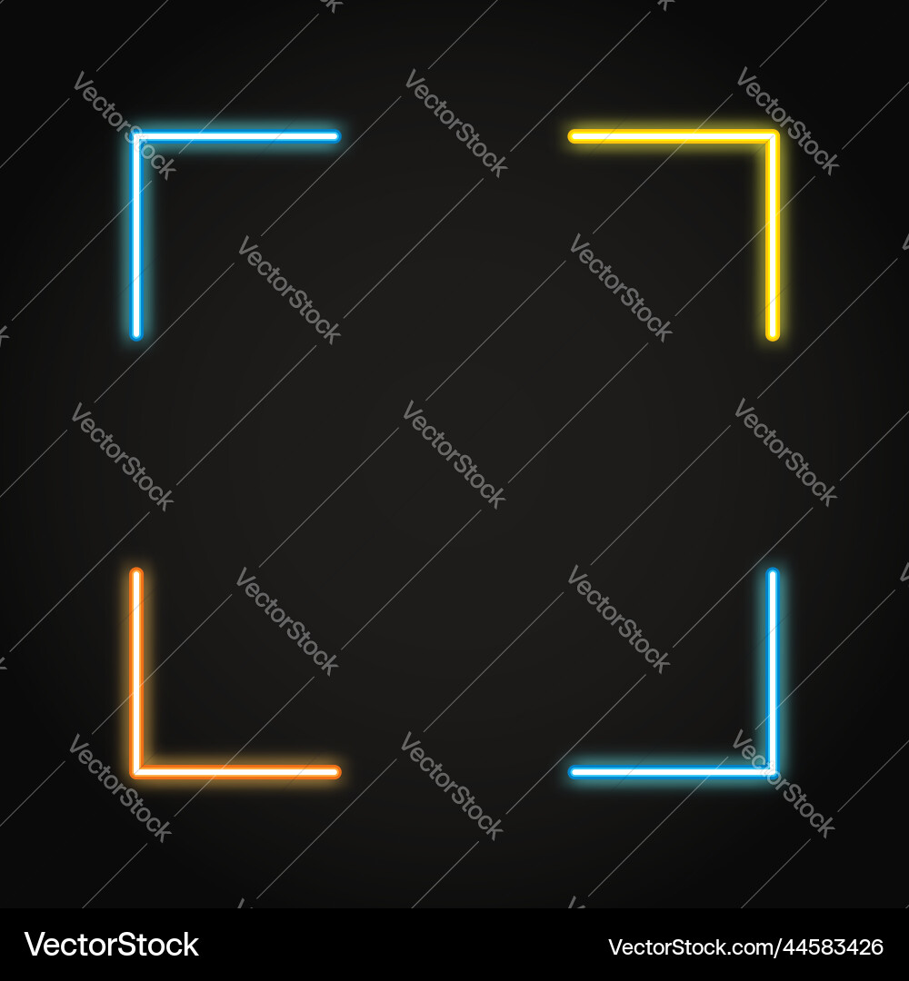Colorful neon square frame in line style Vector Image