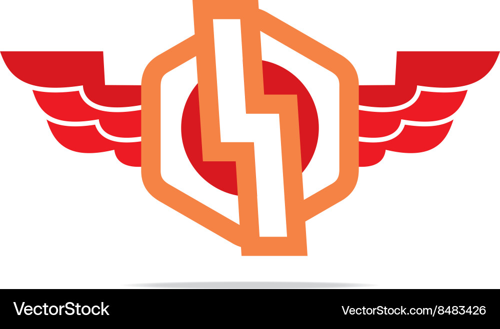 Electricity power wings icon design symbol Vector Image