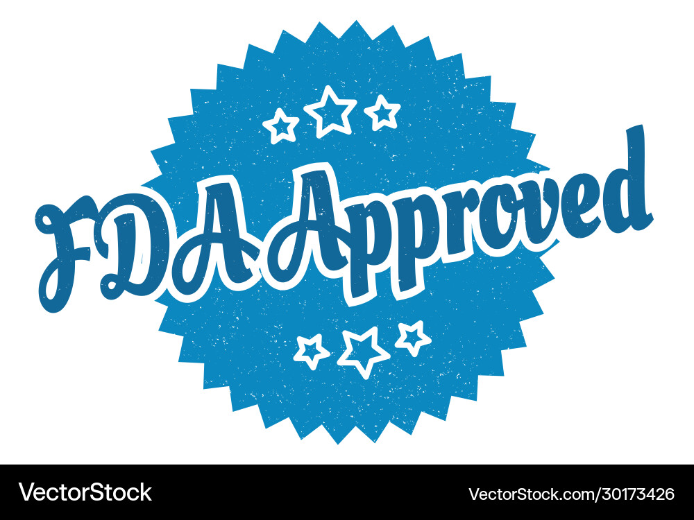 Fda approved sign round vintage Royalty Free Vector Image