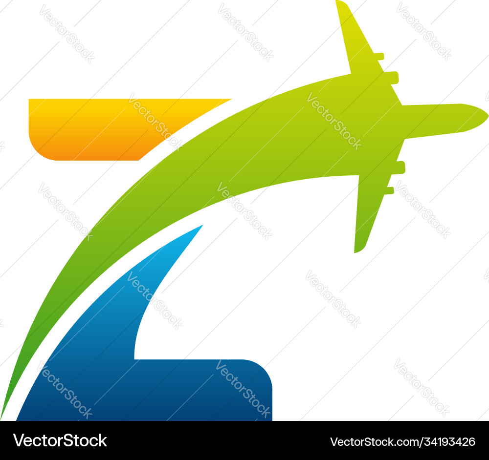 Flat modern z initial travel logo designs concept Vector Image