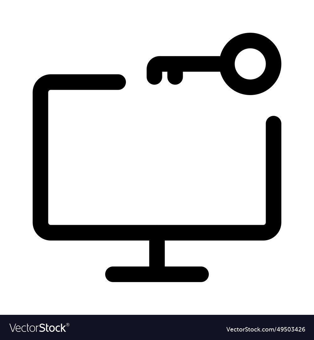 Monitor key for system security Royalty Free Vector Image