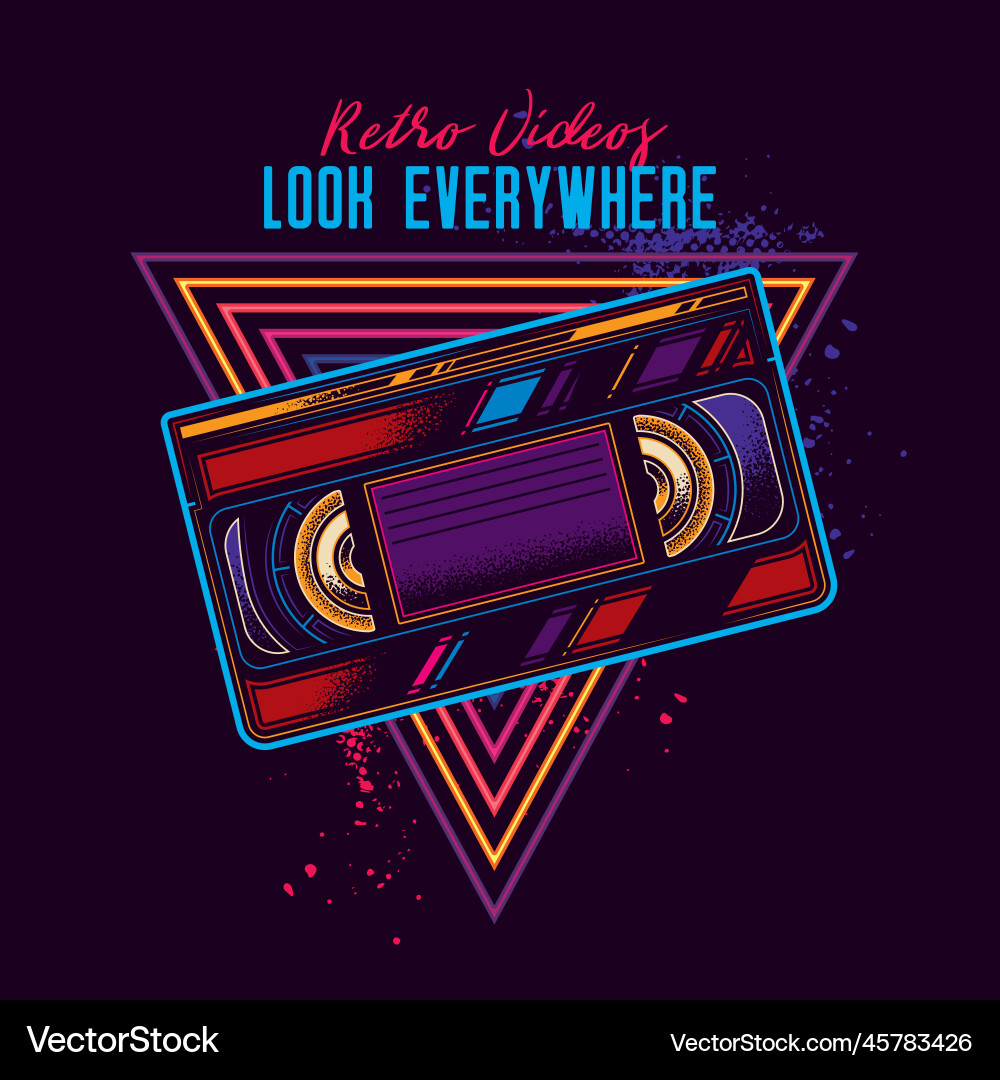Old vhs videotape in retro style Royalty Free Vector Image