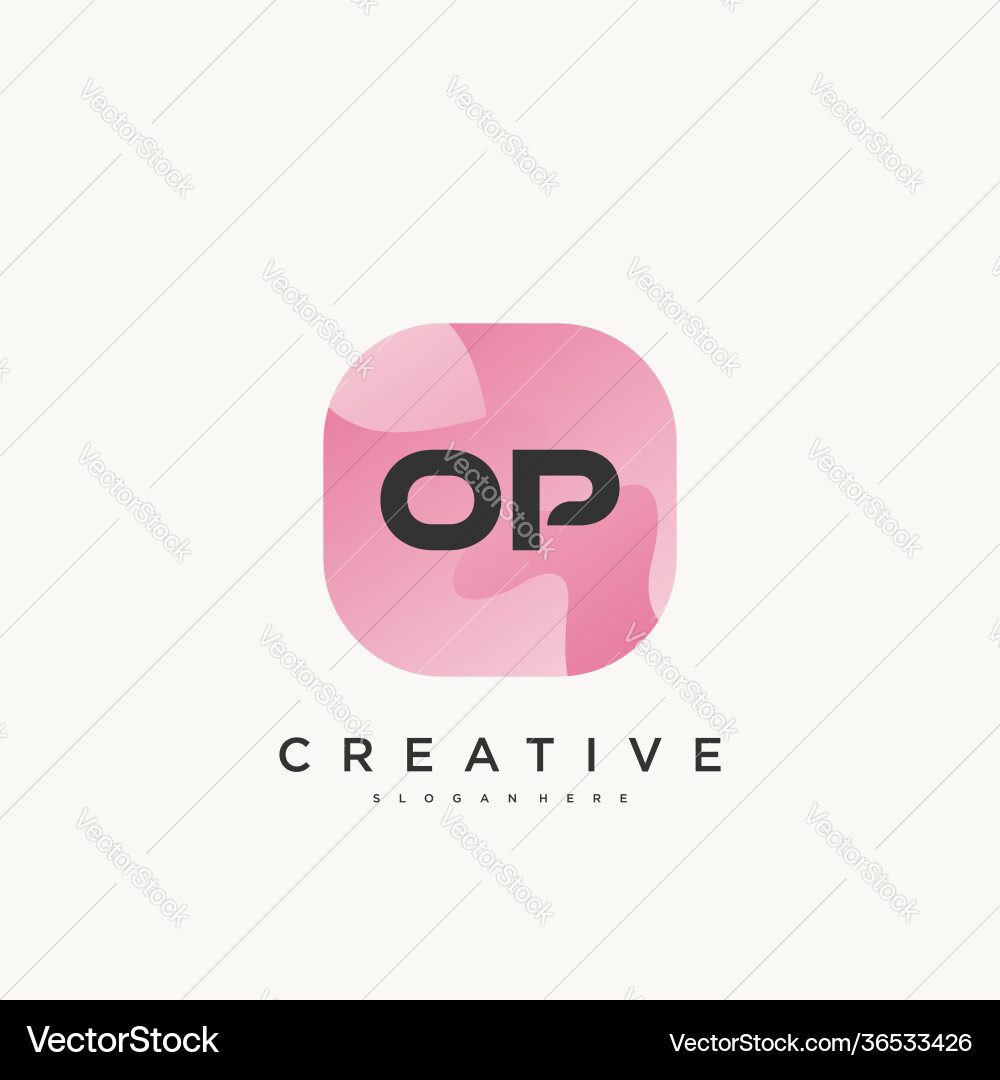 Op initial letter colorful logo icon design Vector Image