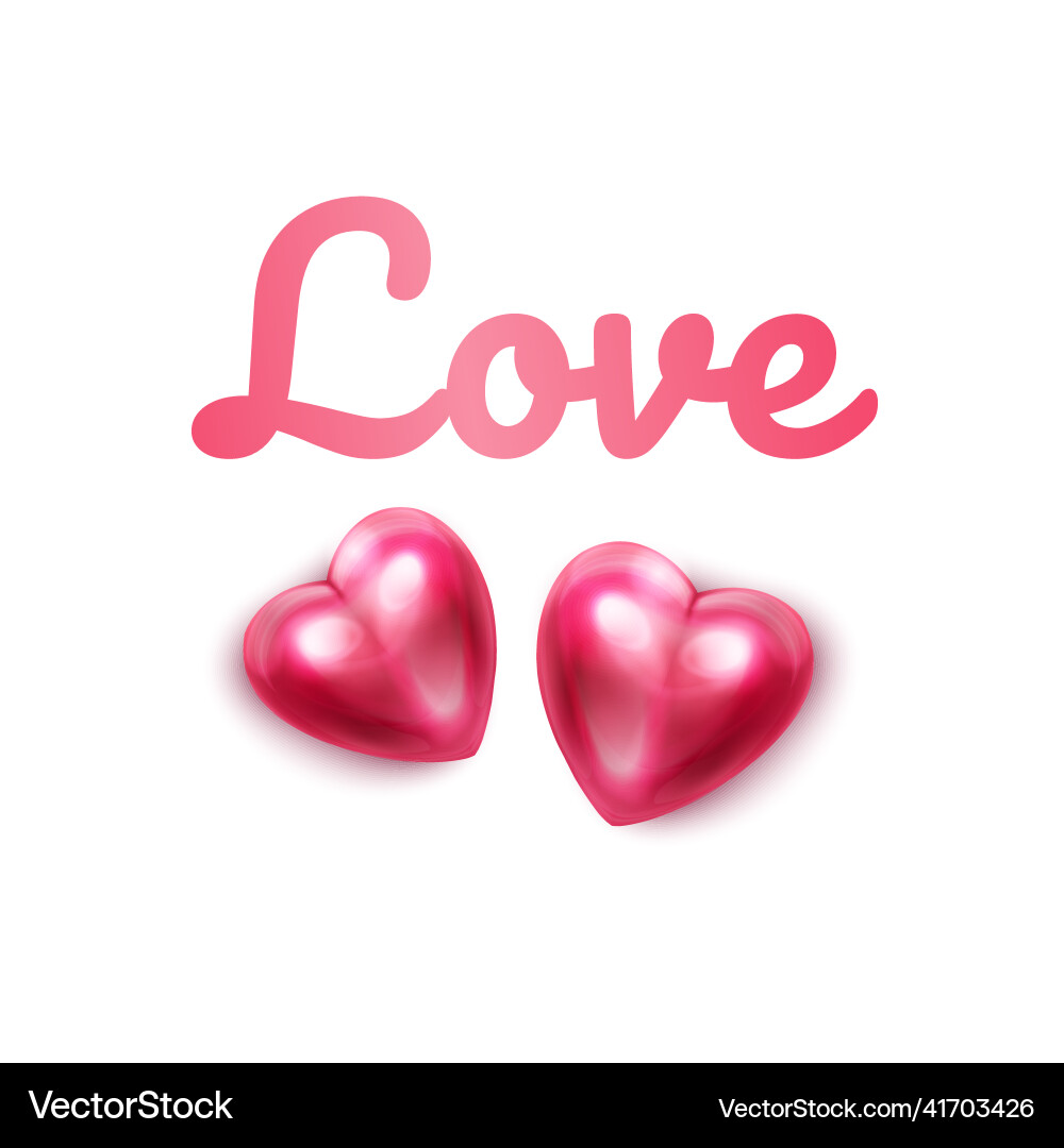 Pink colored hearts realistic decoration 3d Vector Image