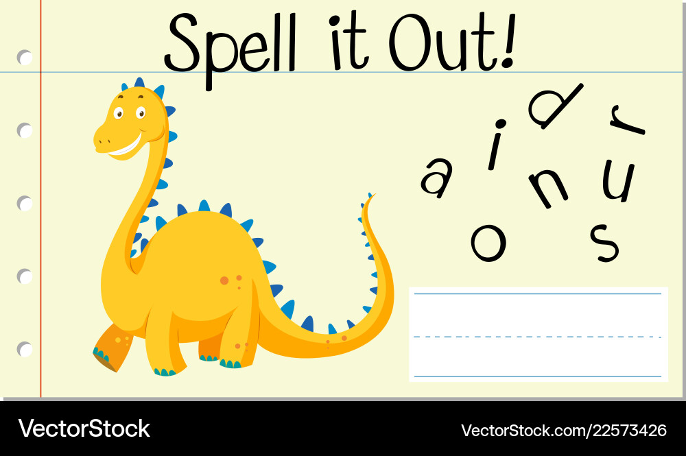 Spell english word dinosaur Royalty Free Vector Image