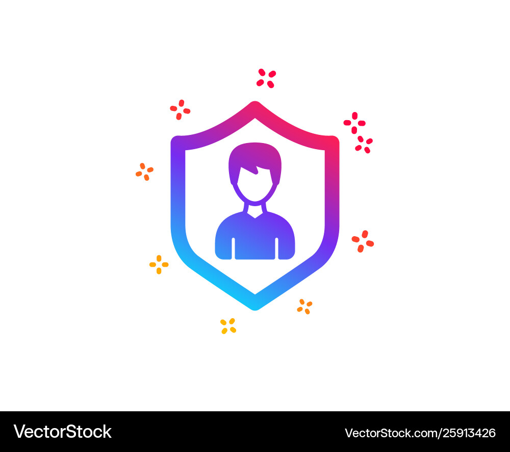 User protection icon male profile sign Royalty Free Vector