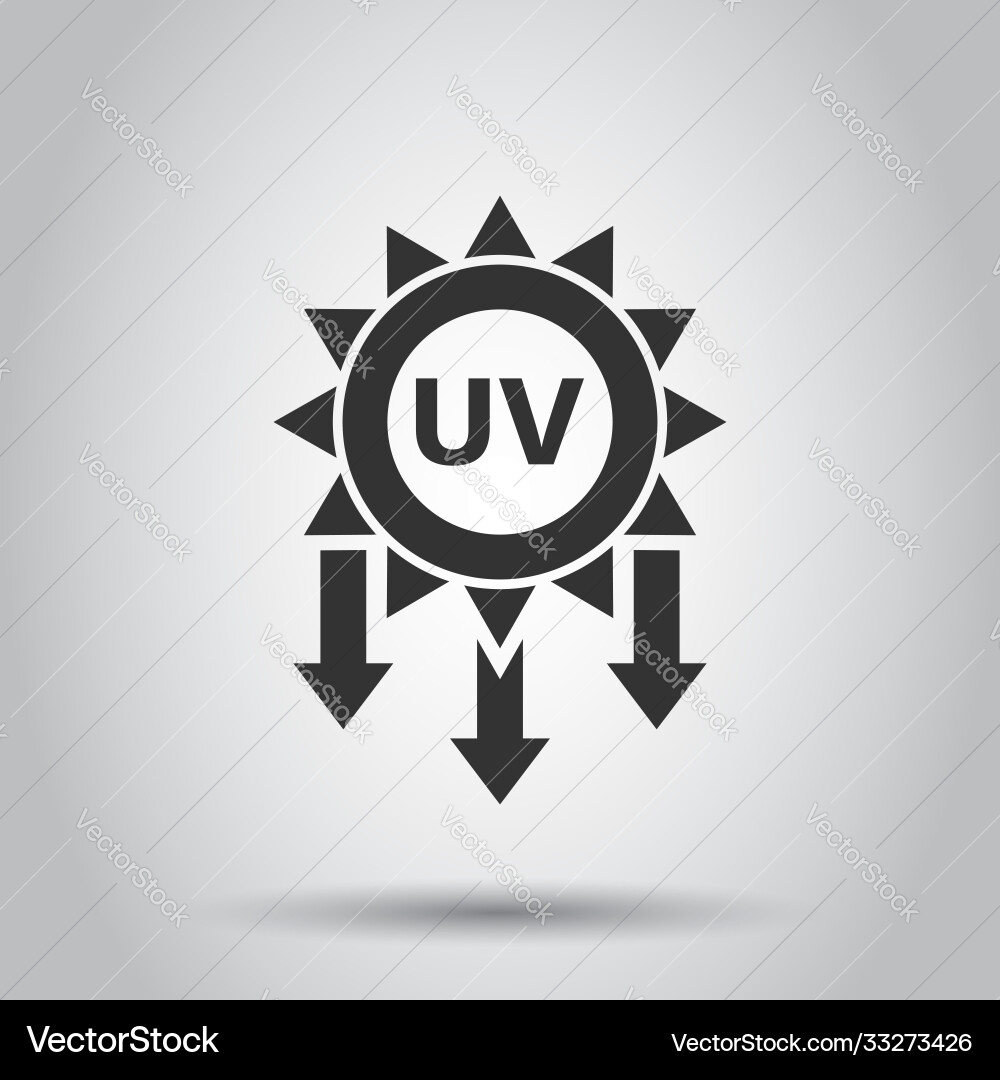 Uv radiation icon in flat style ultraviolet Vector Image