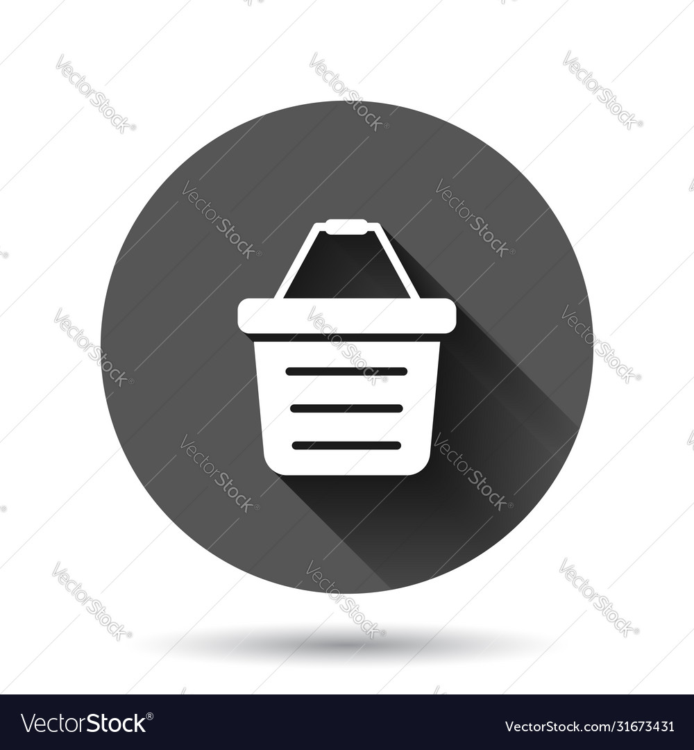 Add to cart icon in flat style shopping on black Vector Image