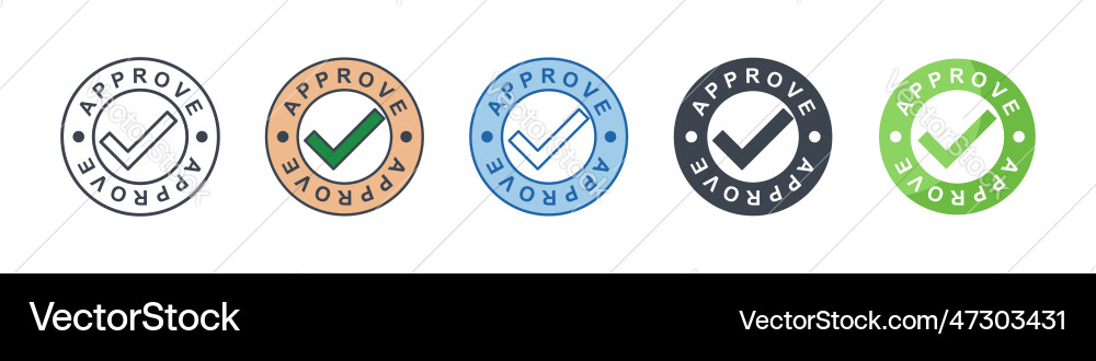Approved stamp icon symbol template for graphic Vector Image