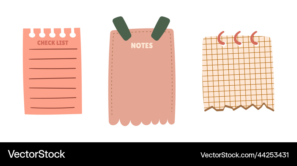 Cartoon funny paper notes school stickers office Vector Image
