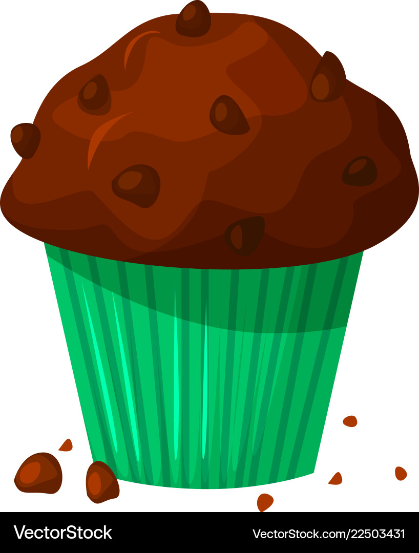 Cartoon style sweet cupcake Royalty Free Vector Image