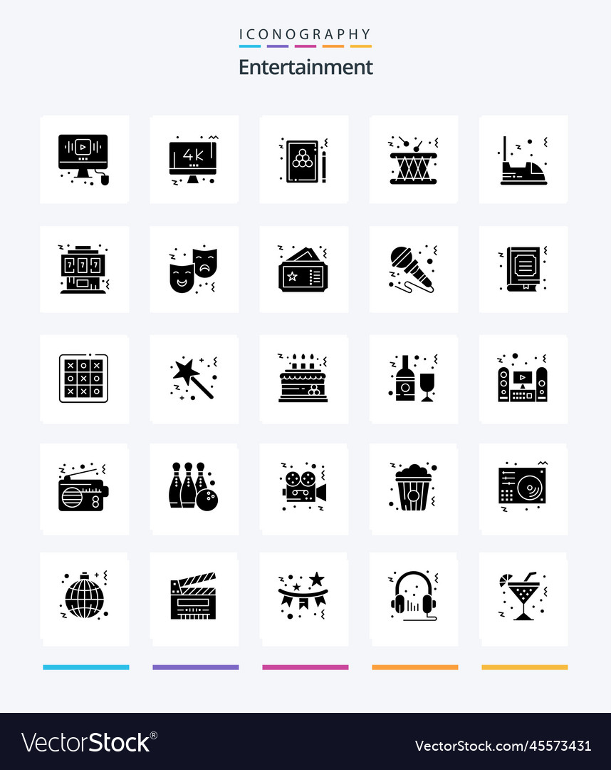 Creative entertainment 25 glyph solid black icon Vector Image