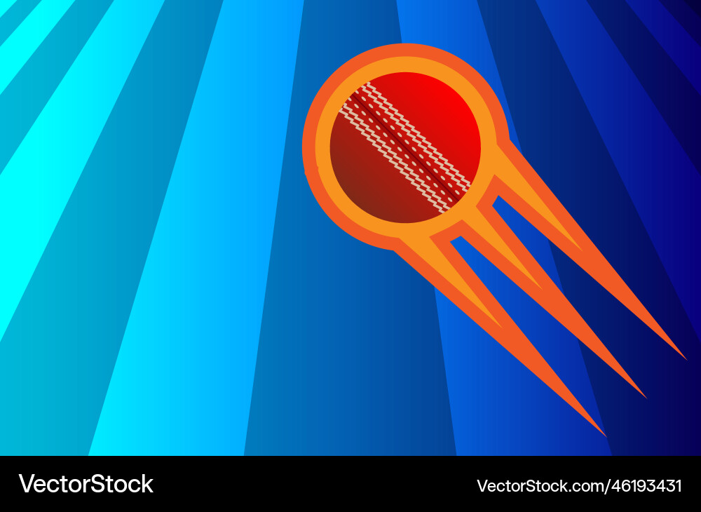 Cricket ball in blue ground Royalty Free Vector Image