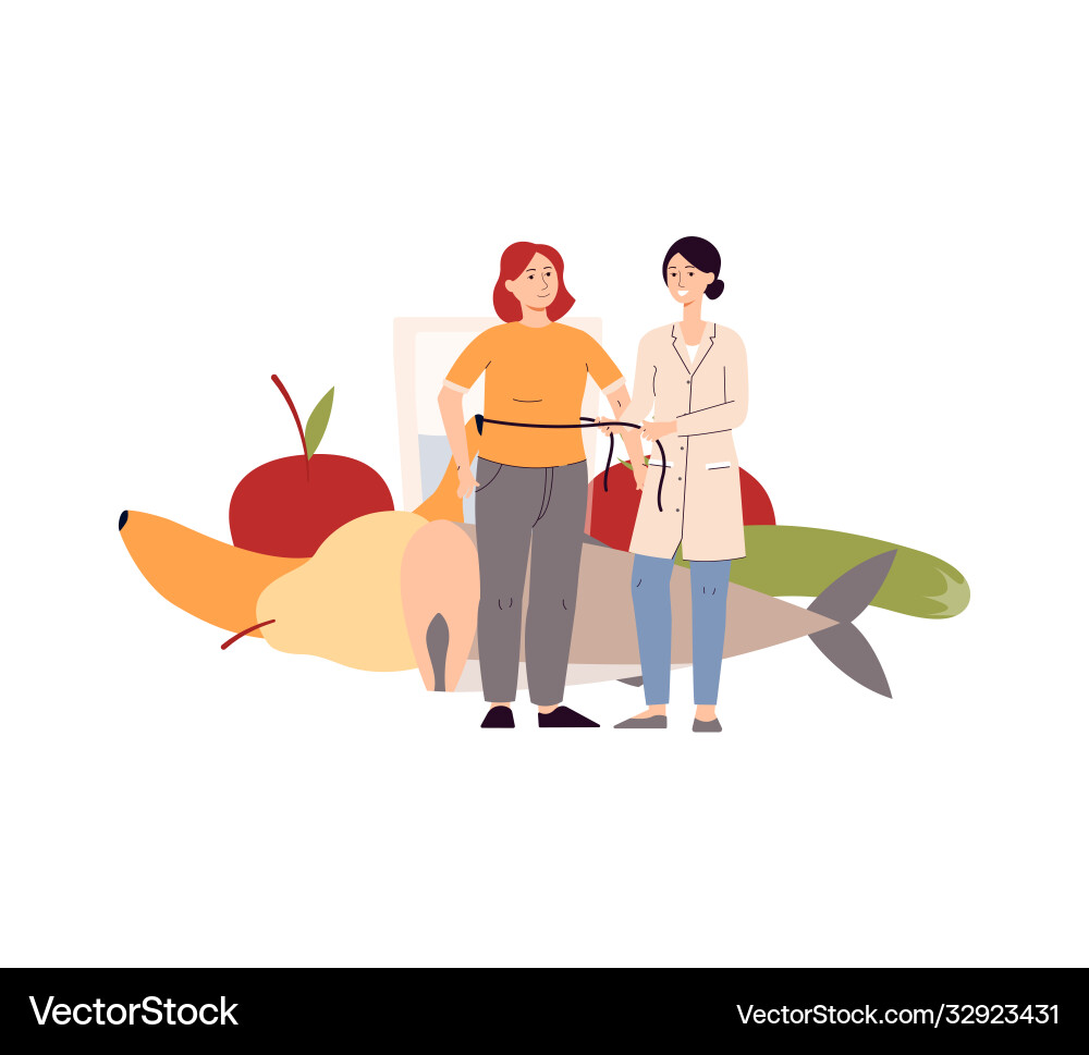 Diet plan and dietology with nutritionist flat Vector Image