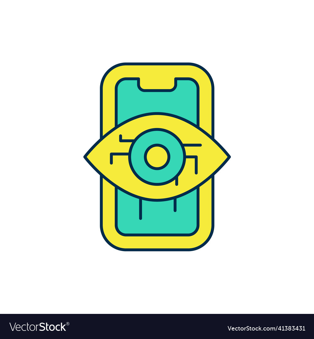 Filled outline computer vision icon isolated Vector Image