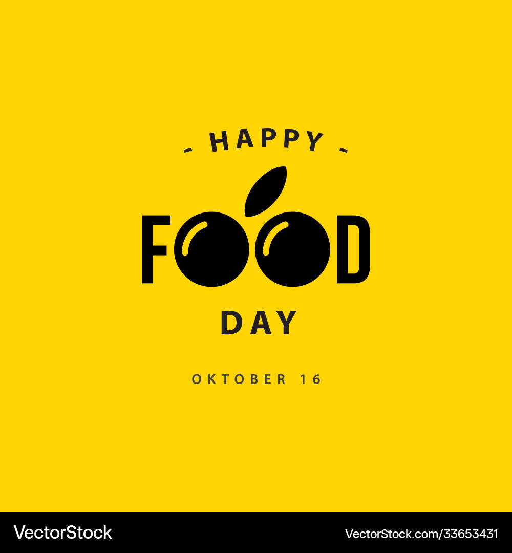 Happy food day logo template design Royalty Free Vector