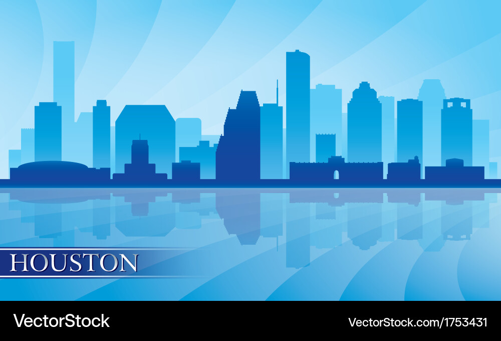 Houston city skyline silhouette background Vector Image