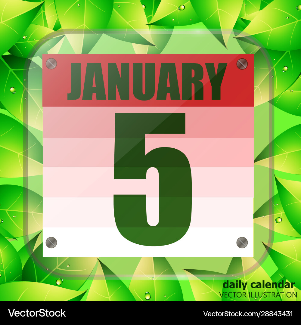January 5 icon calendar date for planning Vector Image