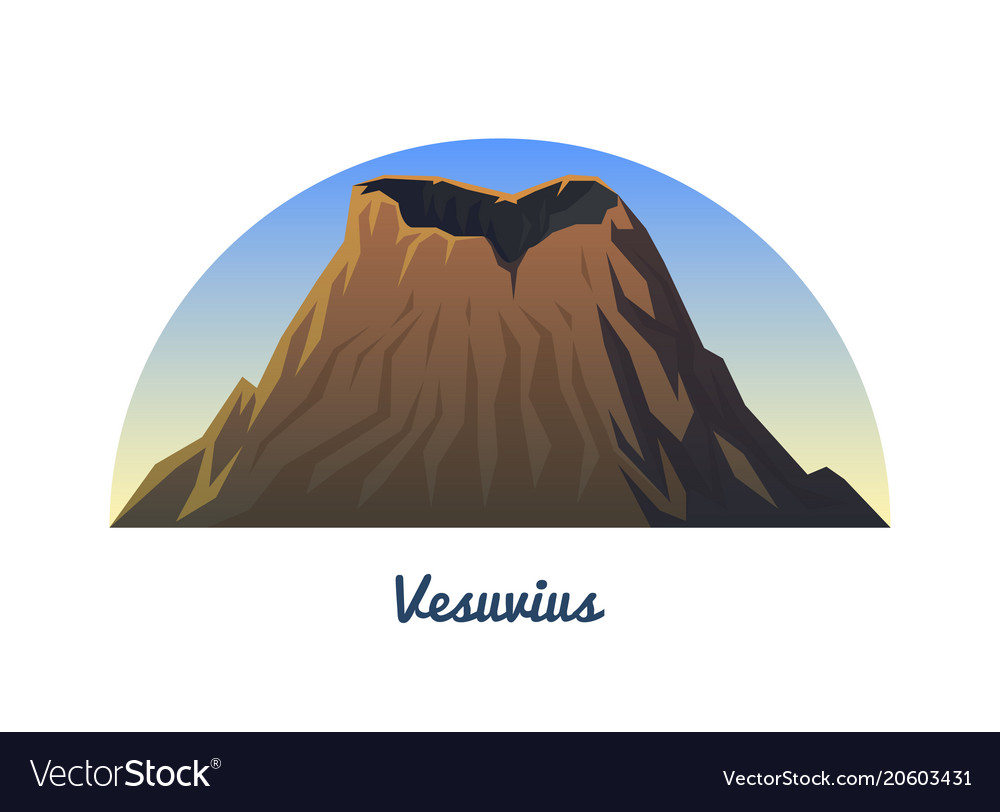 Mount vesuvius peaks landscape early in a Vector Image