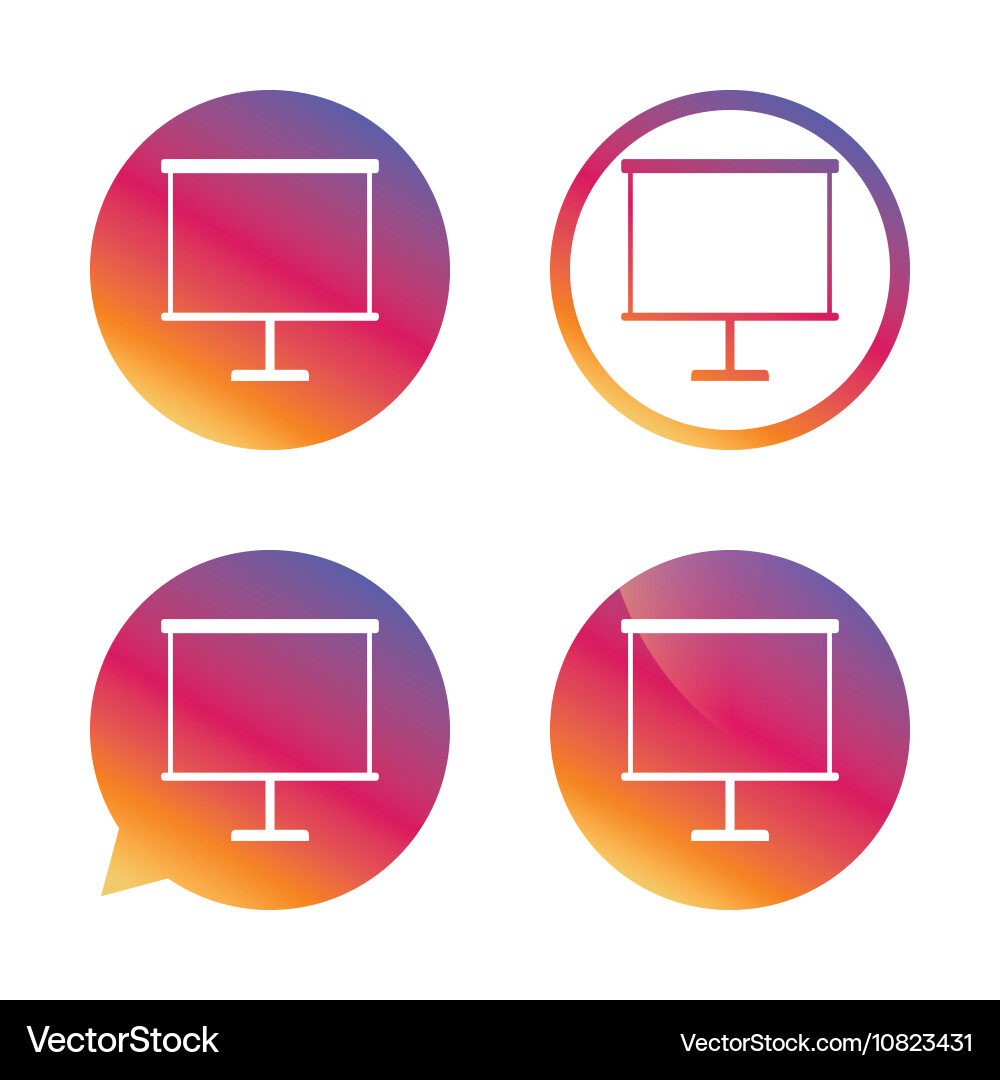 Presentation billboard sign icon ppt symbol Vector Image