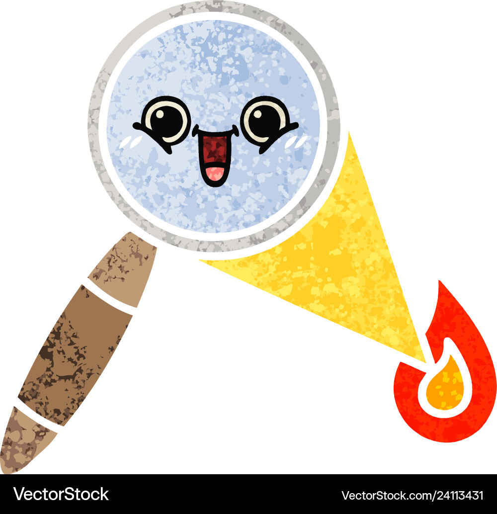 Retro style cartoon magnifying glass Royalty Free Vector