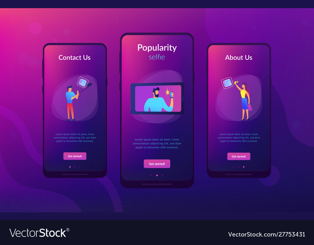 Selfie app interface template Royalty Free Vector Image