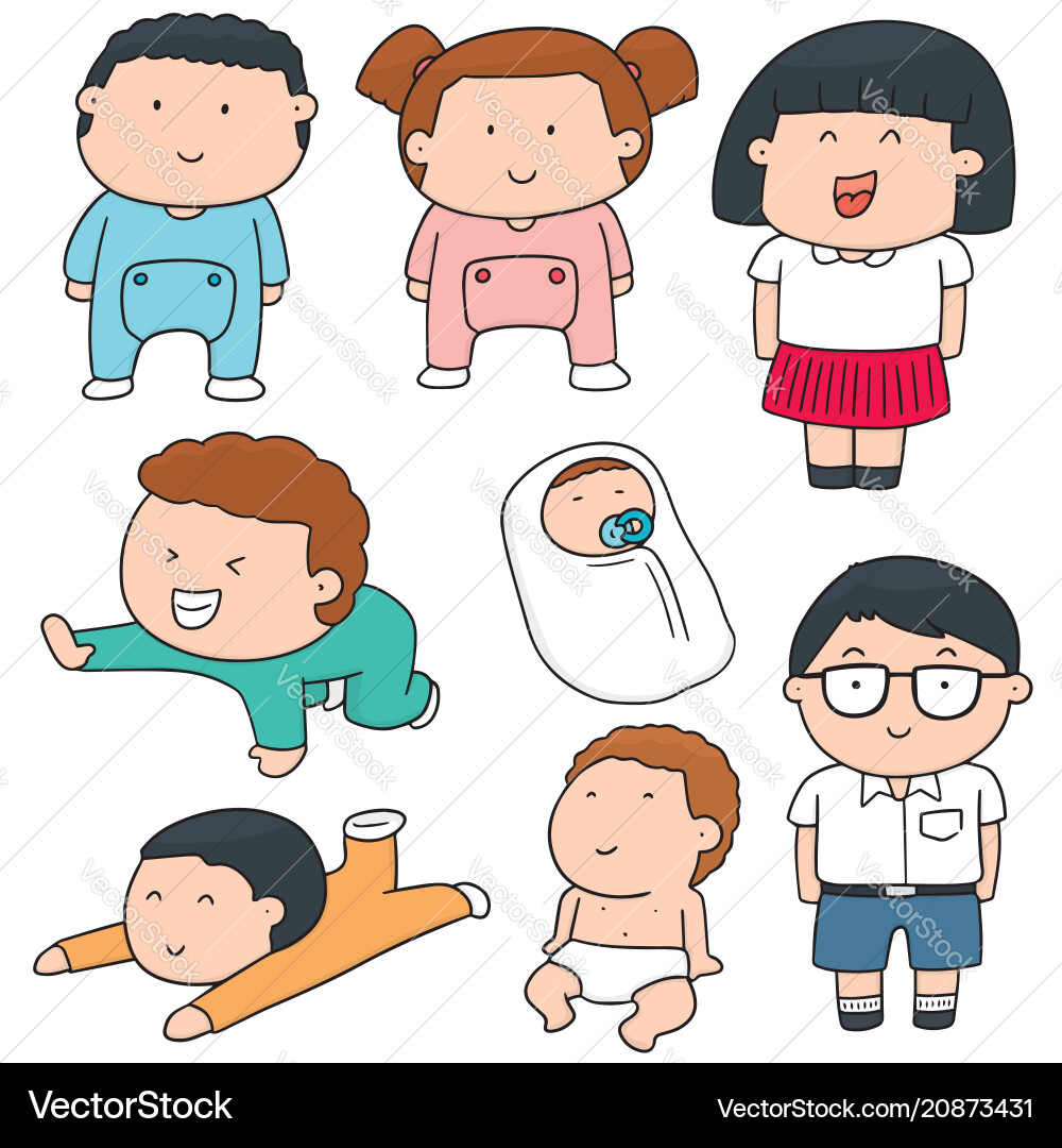 Set of children Royalty Free Vector Image - VectorStock
