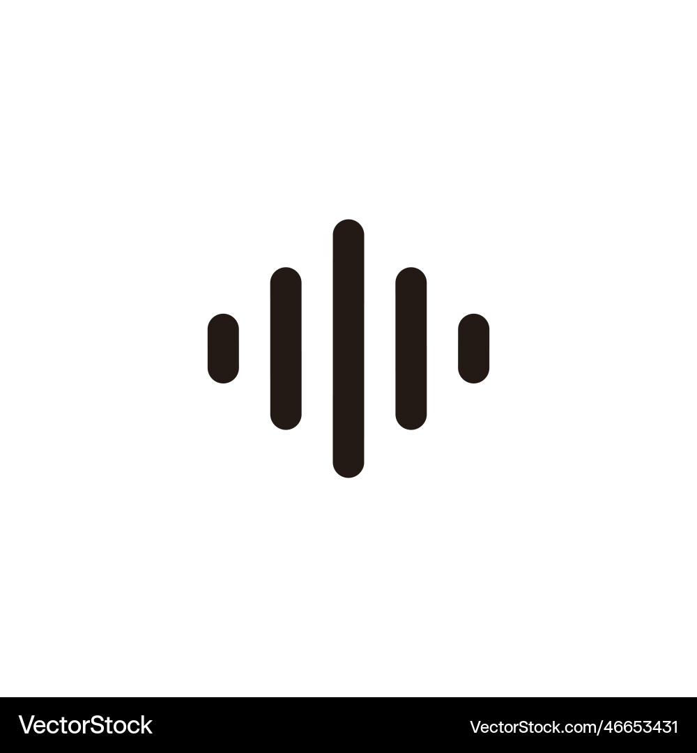 Sound wave geometric symbol simple logo Royalty Free Vector