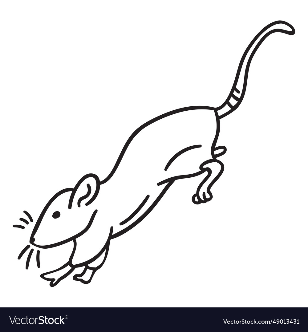 Stroke mouse runs Royalty Free Vector Image - VectorStock
