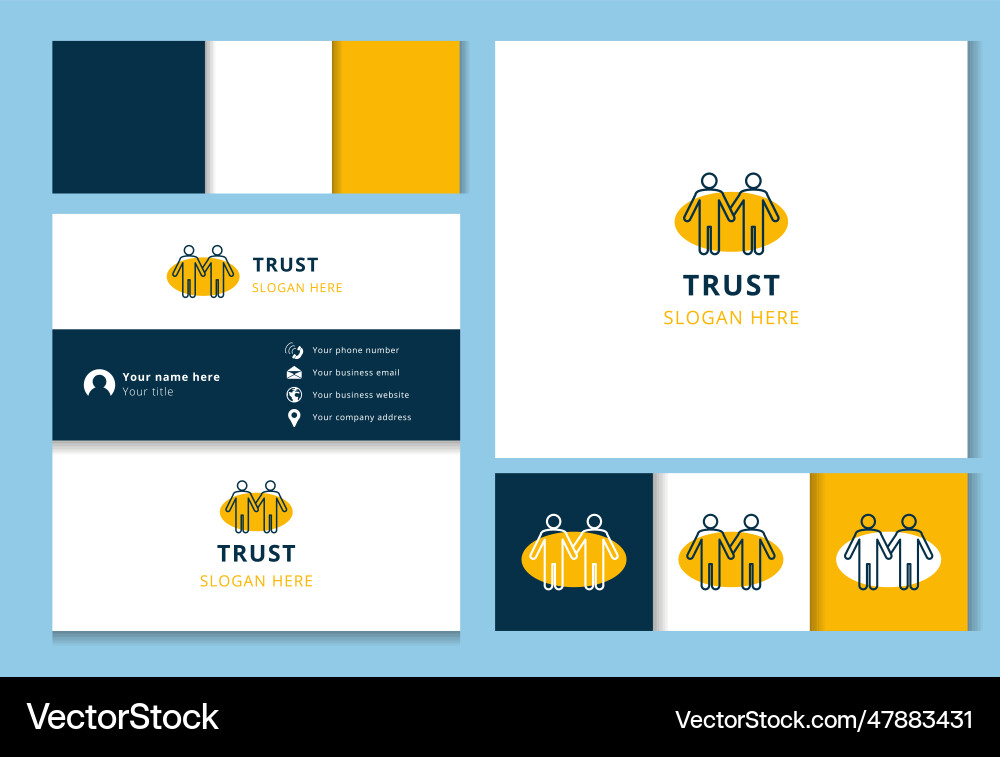 Trust logo design with editable slogan branding Vector Image