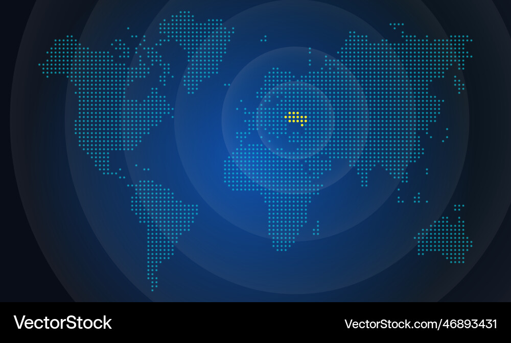 Ukraine world map stock dotted map i Royalty Free Vector